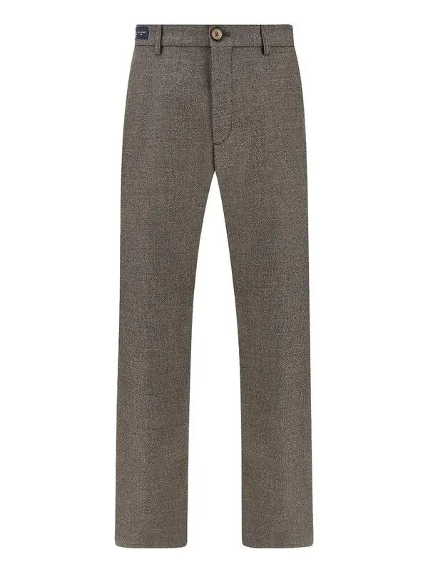 Paul & Shark Bellagio Trousers In Wool Twill - Brown