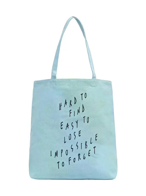 Karl Lagerfeld Pietro Terzini Slogan-print Canvas Tote Bag - Blue