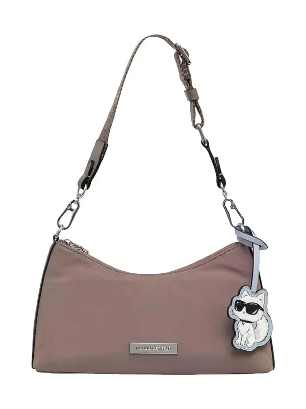 Karl Lagerfeld Logo-plaque Choupette-charm Shoulder Bag - Neutrals