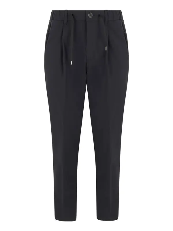Herno Trousers With Crease And Elastic Waist - Black