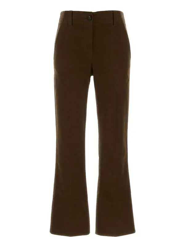 Brunello Cucinelli Cigarette Pants In Stretch Cotton - Brown