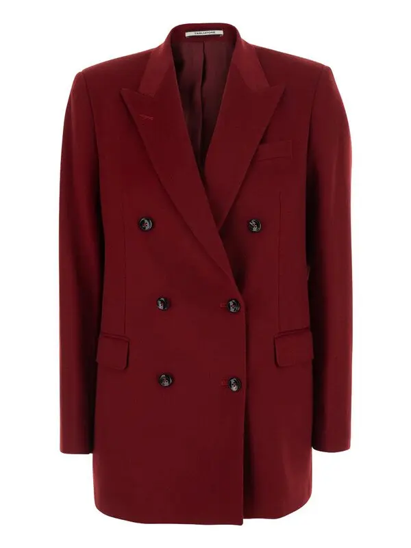 Tagliatore Cashmere Jacket With Essential Lines - Red