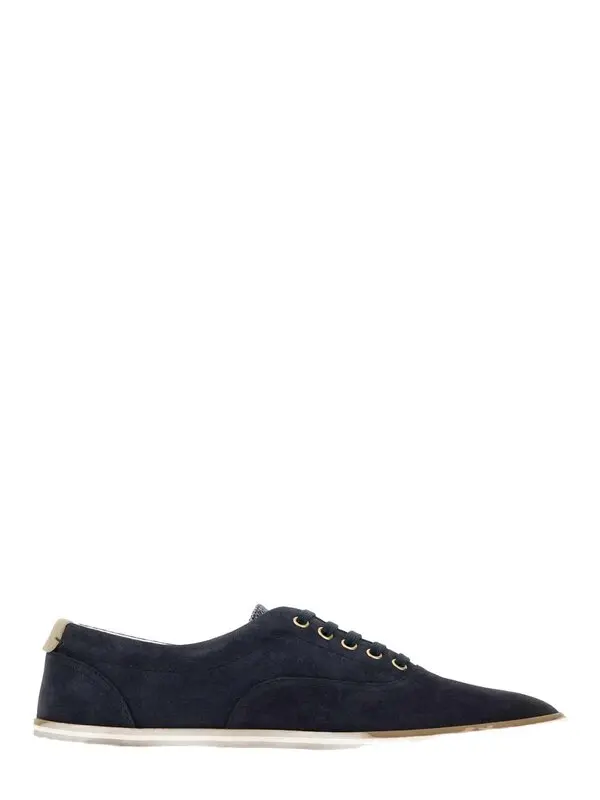 Brunello Cucinelli Farm-raised Calf Leather Sneakers - Dark Blue