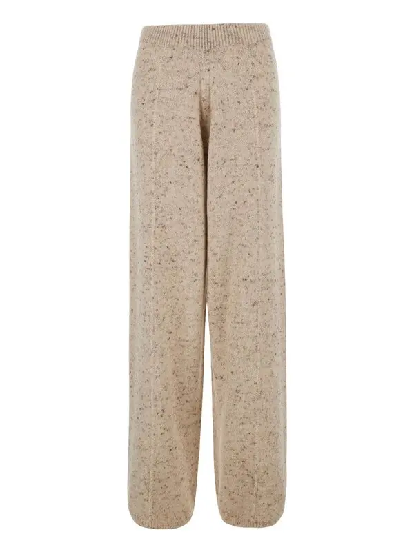 Fabiana Filippi Wool-blend Wide-leg Pants With High Elasticated Waist - Beige