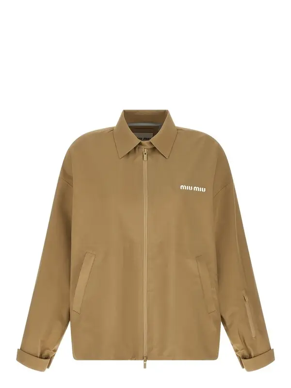 Miu Miu Tech Canvas Windbreaker - Cream