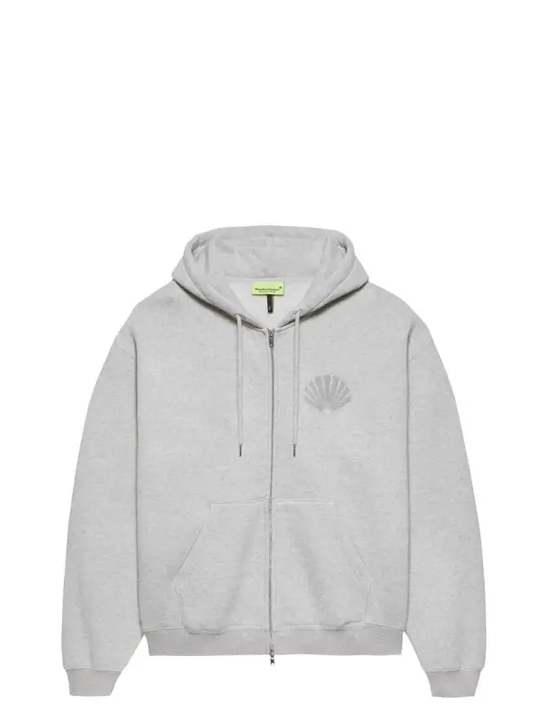 NEW AMSTERDAM SURF ASSOCIATION Logo-embroidered Zip-up Hoodie - Grey