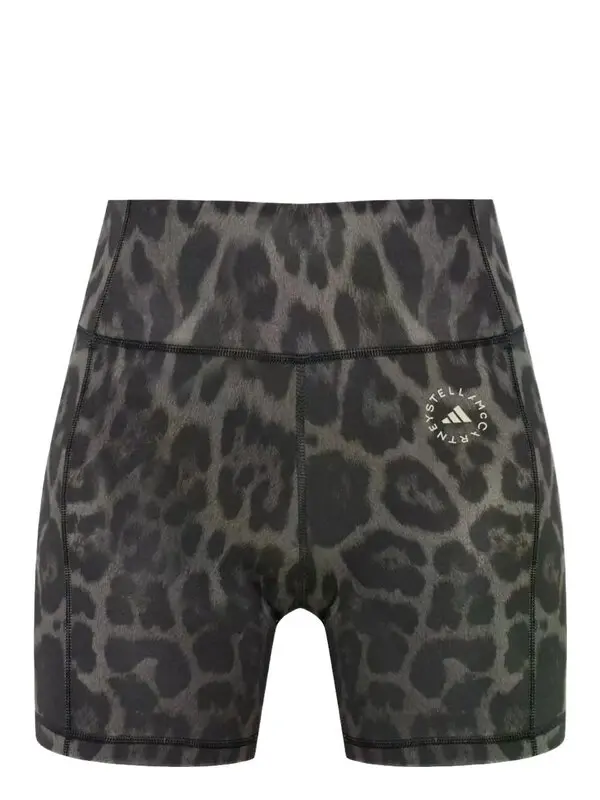 Adidas By Stella McCartney X Stella Mccartney Leopard-print Cut-out Mini Dress - Grey