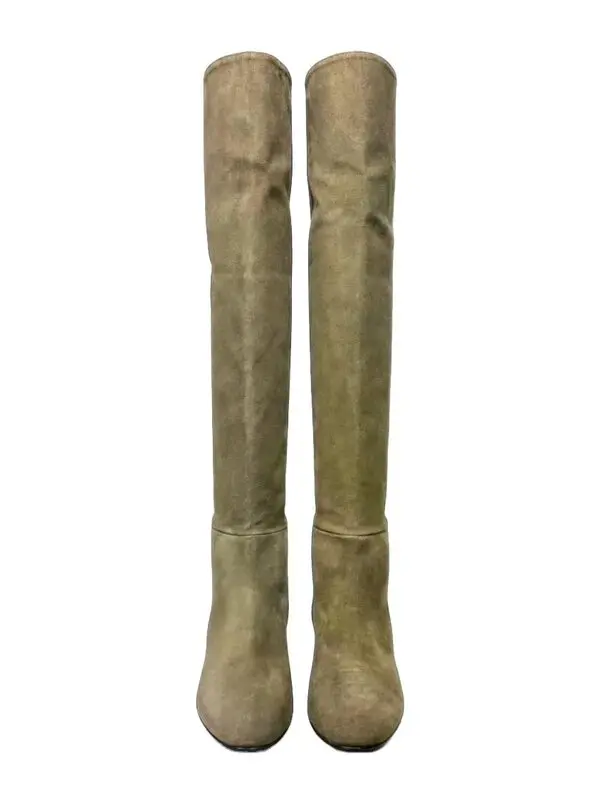 POCHE PARIS Suede Over-the-knee Boots - Neutrals