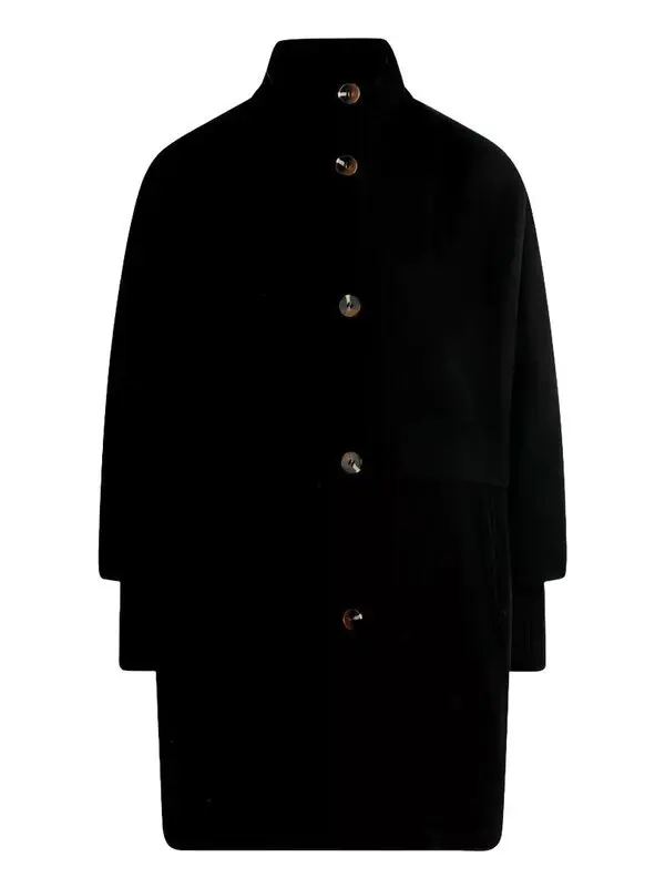 BETTY BARCLAY High-neck Button-up Single Breasted Coat - Black
