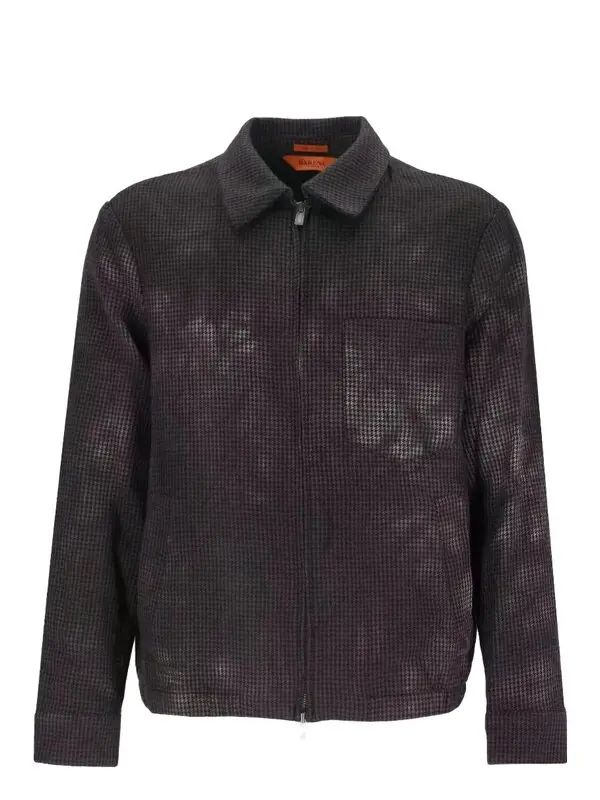 Barena Venezia Houndstooth Wool Bomber Jacket - Grey