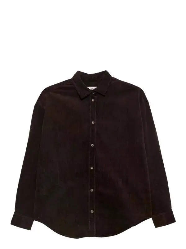 MC2 SAINT BARTH Corduroy Embroidered-logo Shirt - Brown