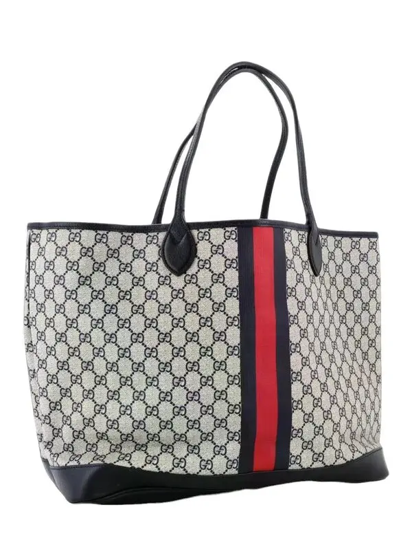 Gucci Ophidia Open Shopping Gg Coated Canvas Large Tote Bag - Black