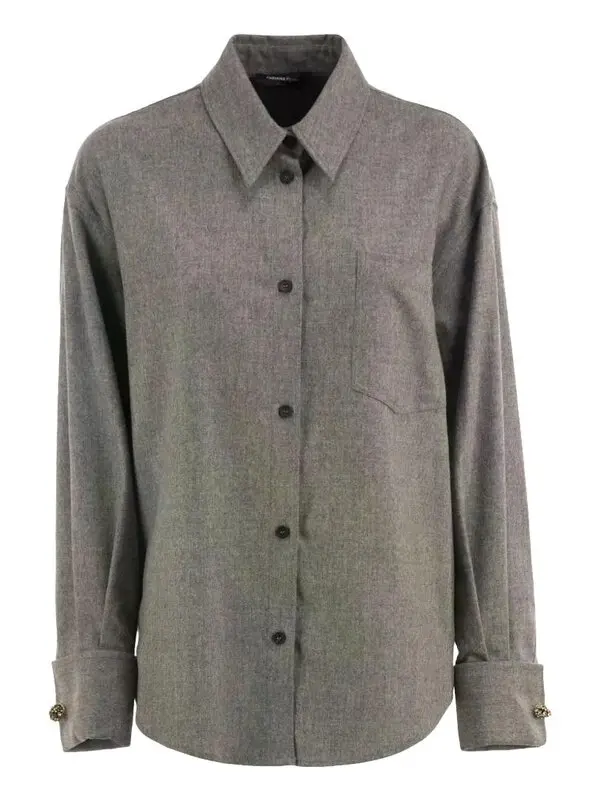 Fabiana Filippi Crystal-embellished Flannel Shirt - Grey