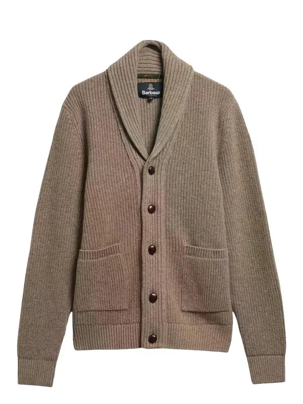 Barbour Shawl-collar Elbow-patch Cardigan - Brown
