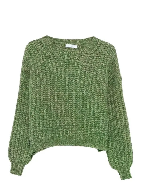 LISKA Chunky-knit Long-sleeve Sweater - Green