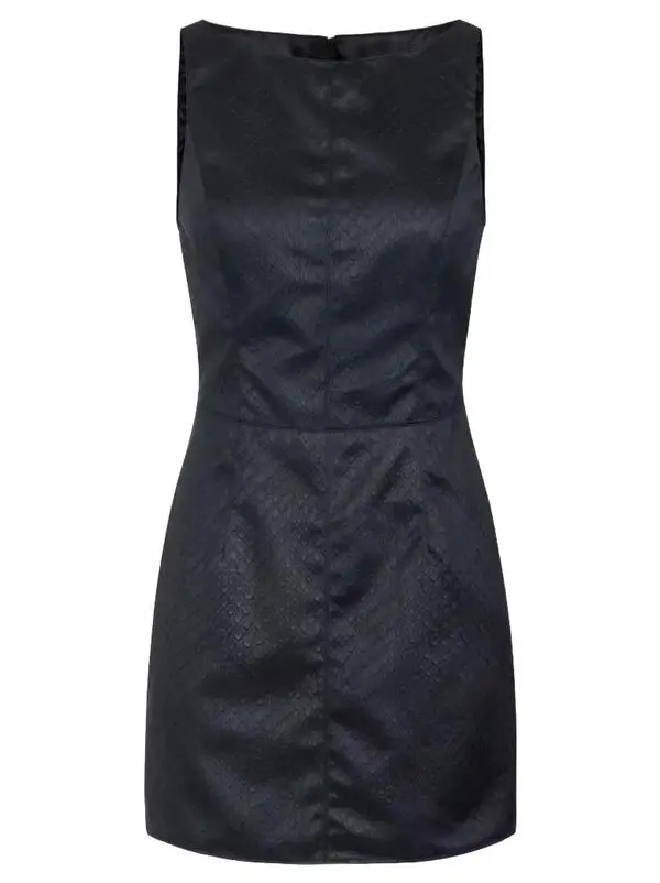 Elisabetta Franchi Taffeta Mini Dress With Fish Scale Pattern - Black