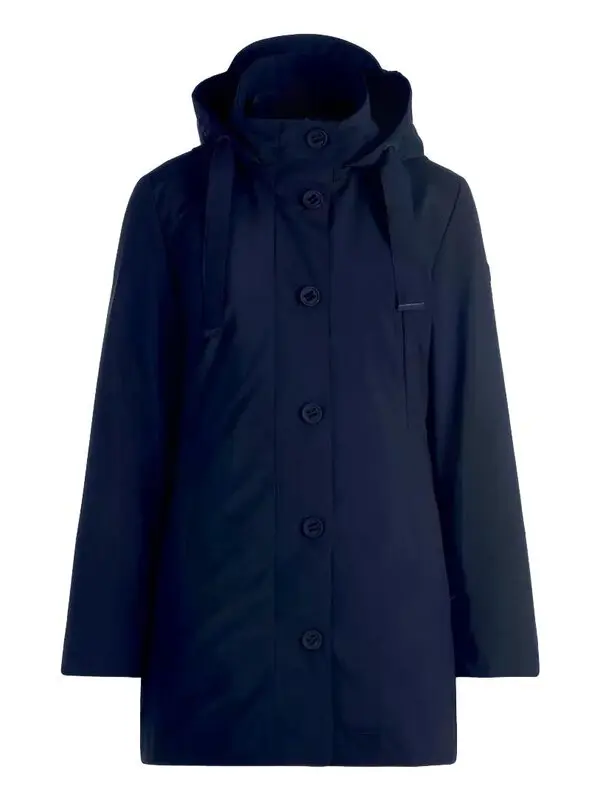 BETTY BARCLAY Hooded Button-up Parka Coat - Blue