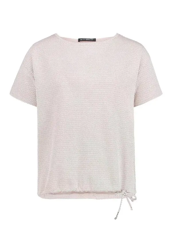 BETTY BARCLAY Textured Drawstring-hem T-shirt - Neutrals