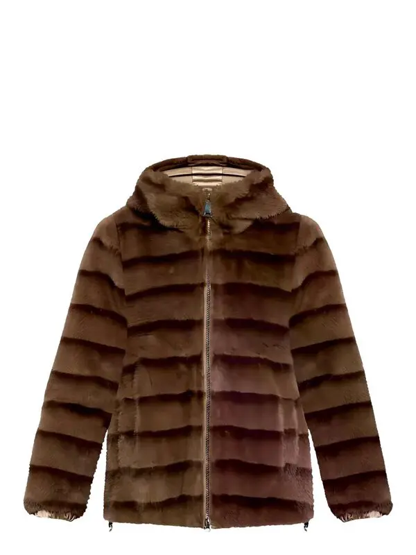 BETTY BARCLAY Faux-fur Hooded Jacket - Brown