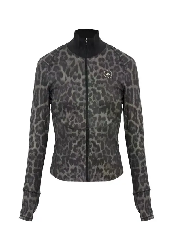 Adidas By Stella McCartney X Stella Mccartney Leopard-print Zip-up Track Jacket - Grey
