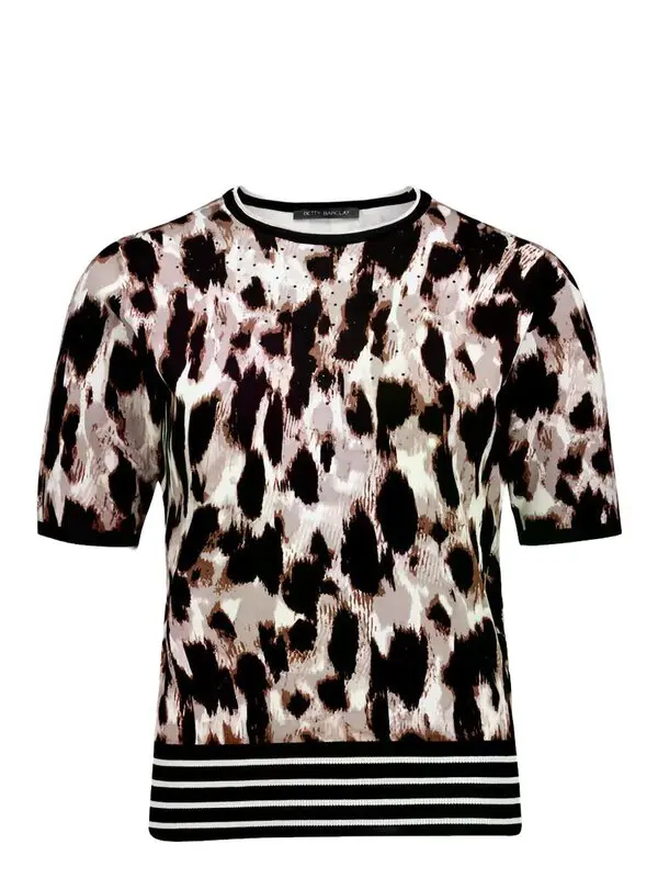 BETTY BARCLAY Leopard-print Short-sleeved T-shirt - Neutrals