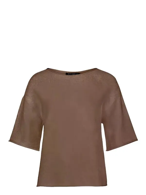 BETTY BARCLAY Short-sleeved Knit T-shirt - Brown