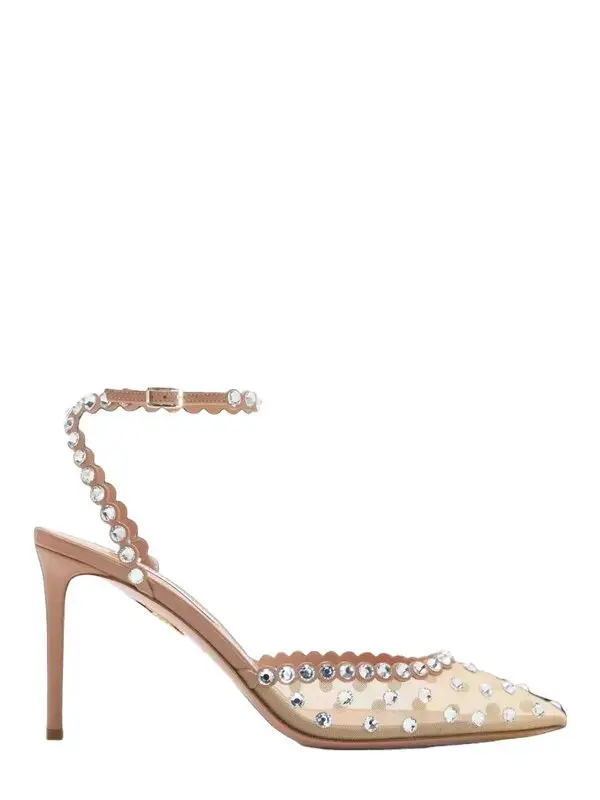 AQUAZZURA Tequila Crystal-embellished Pumps - Neutrals