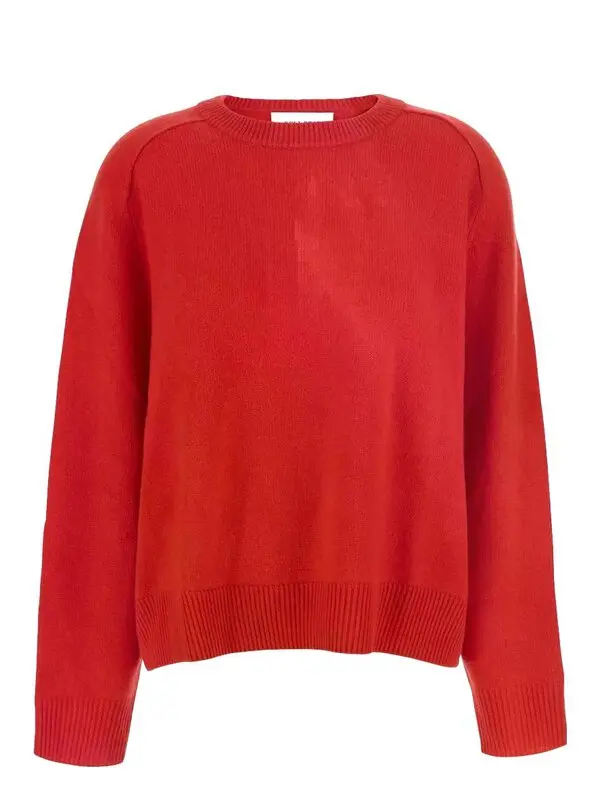 Soft Goat Crew-neck Cashmere Sweater - Red