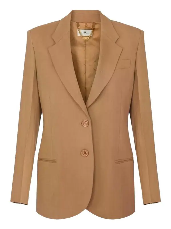 Elisabetta Franchi Flowing Gabardine Jacket - Neutrals