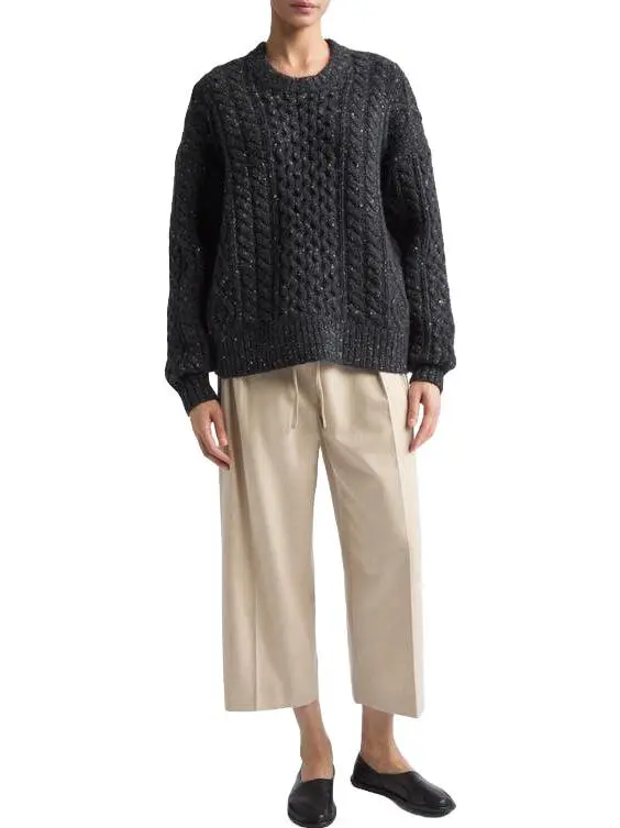 Maria Mcmanus Teardrop Wool & Cashmere Aran Cable Sweater - Antracite