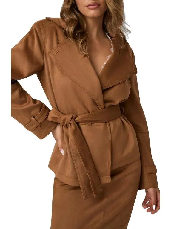 MARCIANO Layla Faux Suede Jacket - G1fp-open
