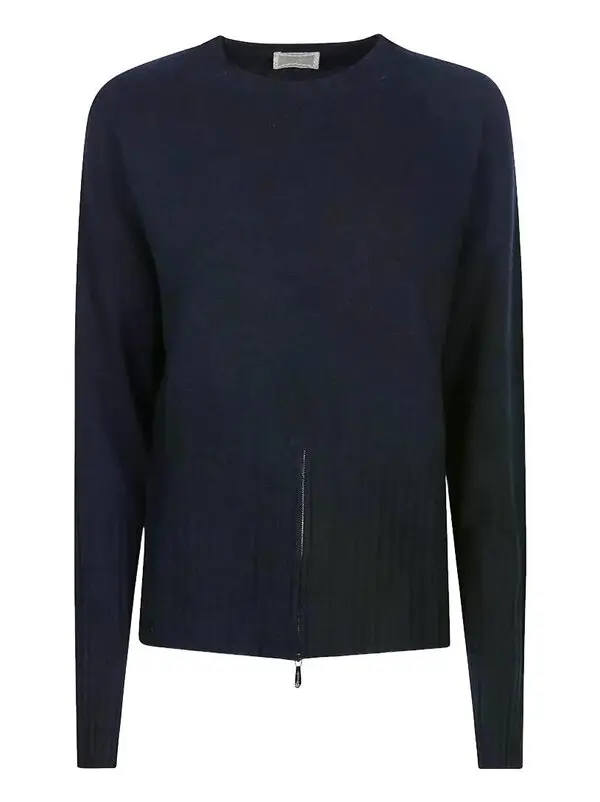 DRUMOHR Zip-detail Ribbed-trim Sweater - Blue