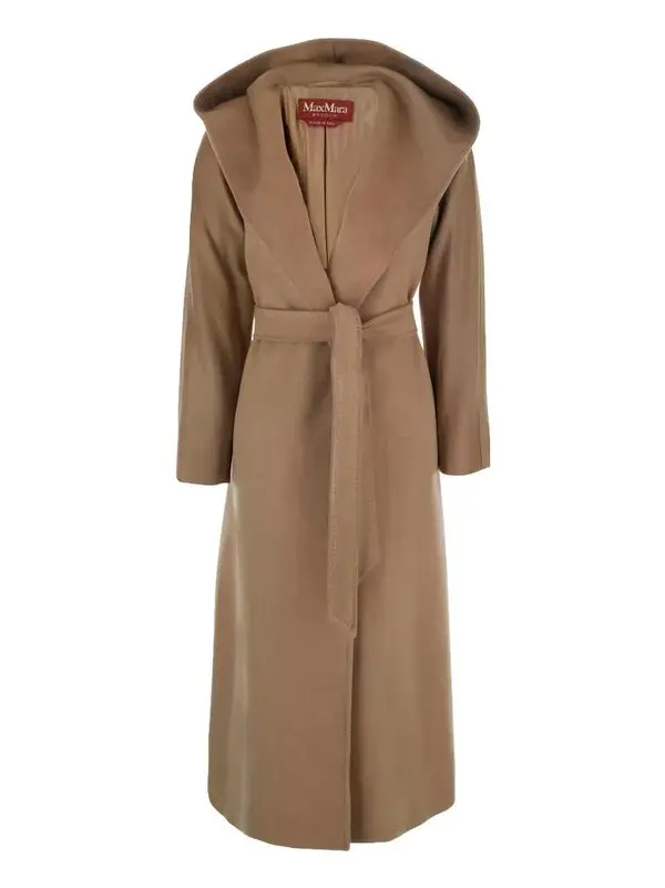 Max Mara Hooded Belted Coat - Neutrals