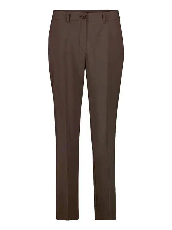BETTY BARCLAY Pressed-crease Tailored Trousers - Brown