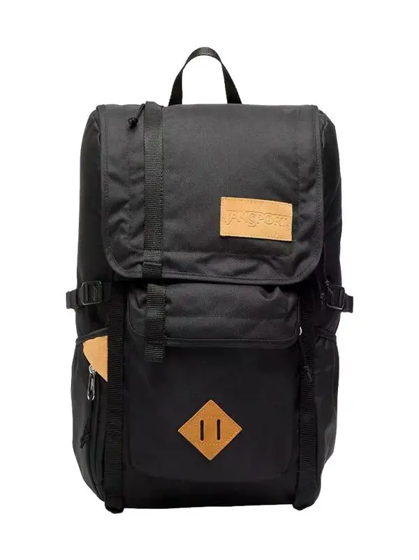 JANSPORT Logo-patch Foldover Backpack - Black