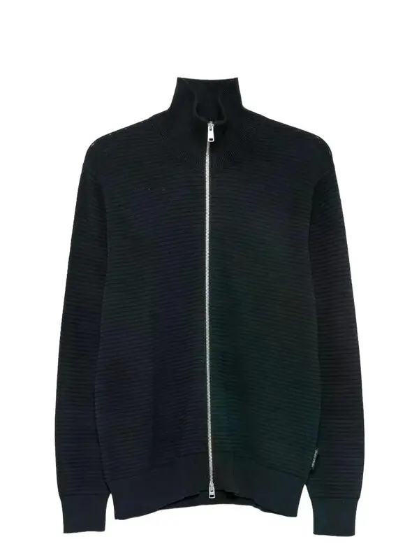Marc O'polo Ribbed-knit Zip-up Cardigan - Blue