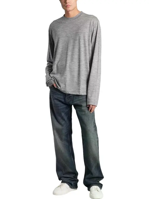 Emporio Armani Logo-embroidered Longsleeved T-shirt - Grey