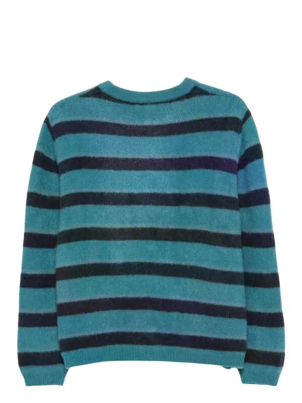 LISKA Striped Button-front Sweater - Blue