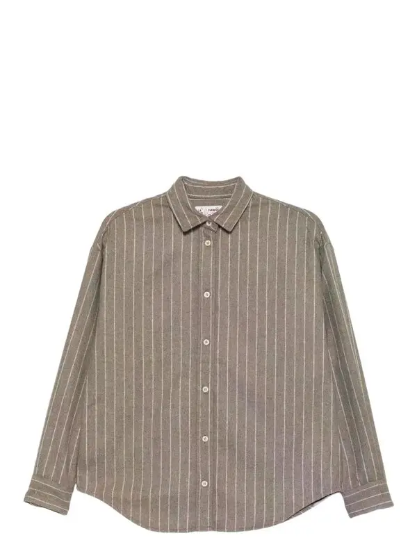 MC2 SAINT BARTH Pinstripe-pattern Crystal-embellished Shirt - Neutrals