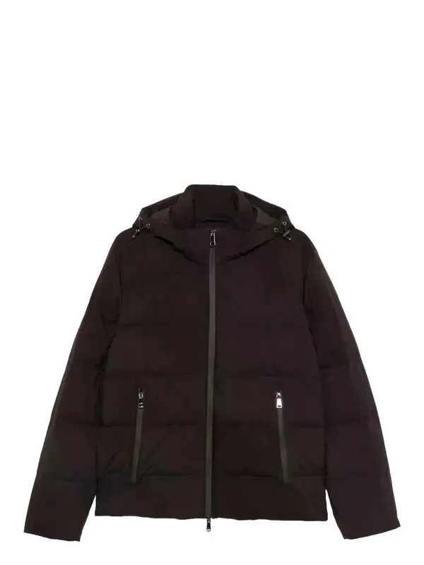 Paul & Shark Quilted Hooded Jacket - Brown
