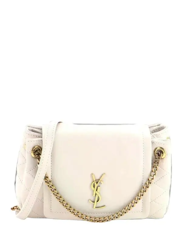 Saint Laurent Nolita Satchel Quilted Leather Mini Crossbody Bag - Neutrals