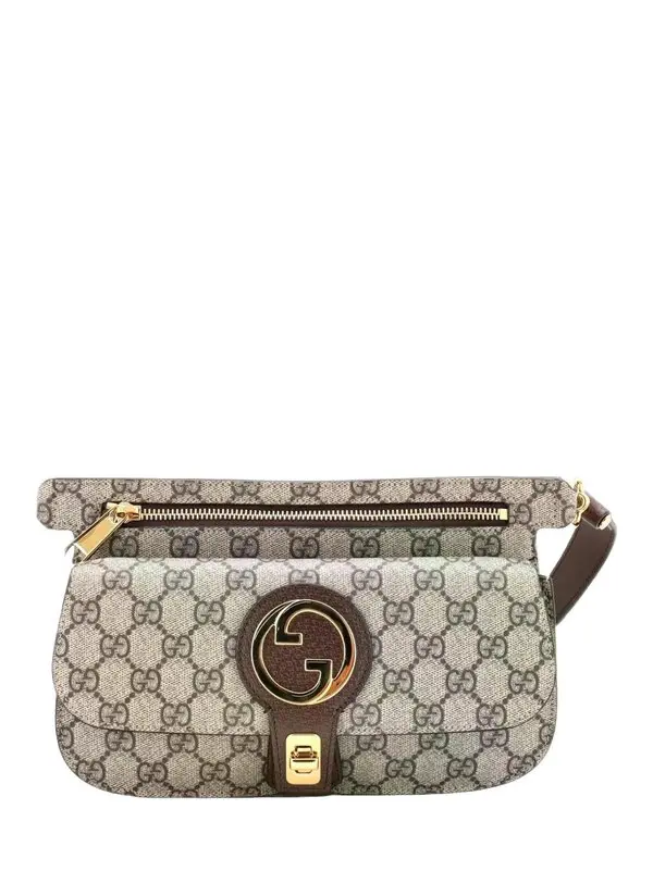 Gucci Blondie Flap Pocket Gg Coated Canvas Belt Bag - Brown
