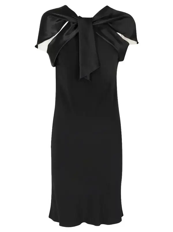Alberta Ferretti Bow-detail Satin-finish Mini Dress - Black