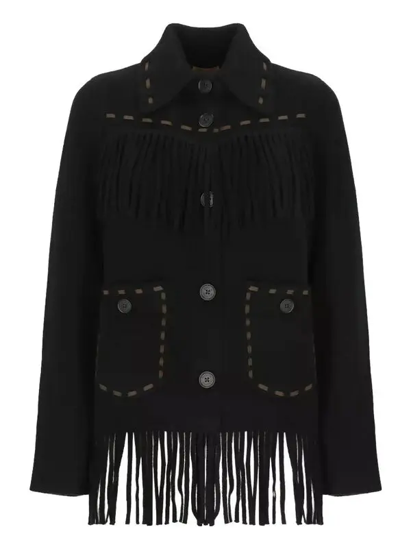 Guest In Residence Fringe-trimmed Whipstitch Jacket - Black