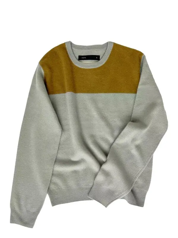 Frenckenberger Colour-block Crew-neck Sweater - Grey