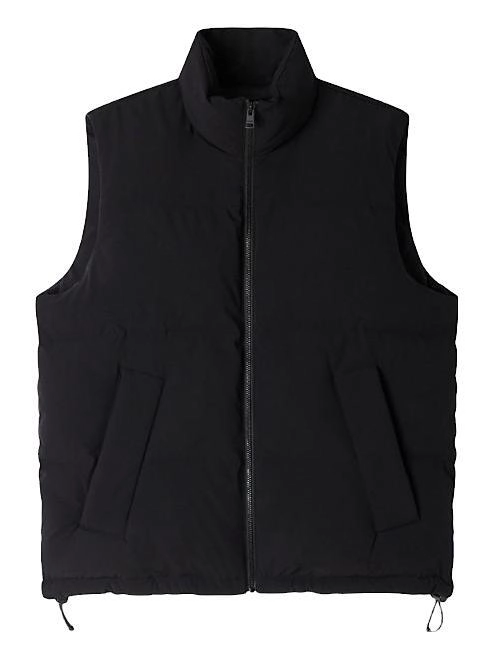 Sandro Zipped Funnel-neck Stretch-woven Gilet - Black