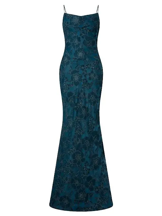 MALINA Sorelle Floral-lace Cotton-blend Maxi Dress - Teal