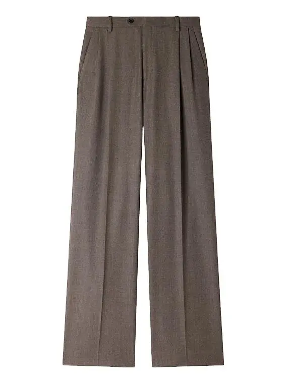 Sandro Tailored Straight-leg Wool Suit Trousers - Greige