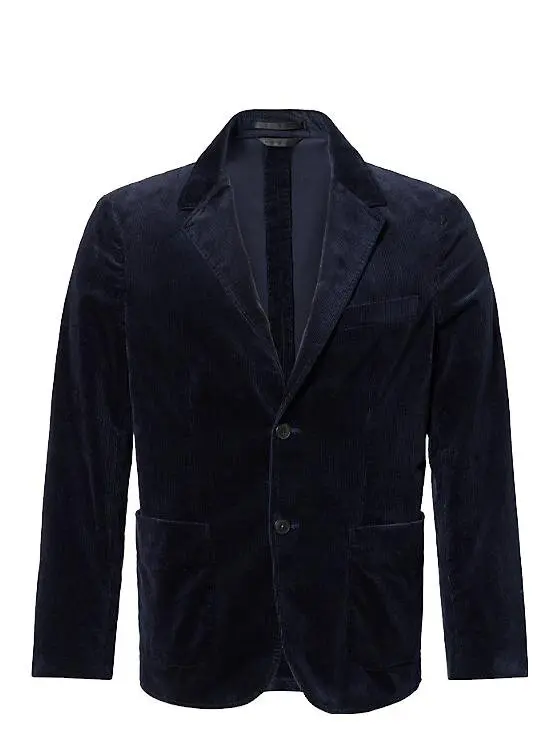 Sunspel Single-breasted Cotton-stretch Corduroy Blazer - Navy