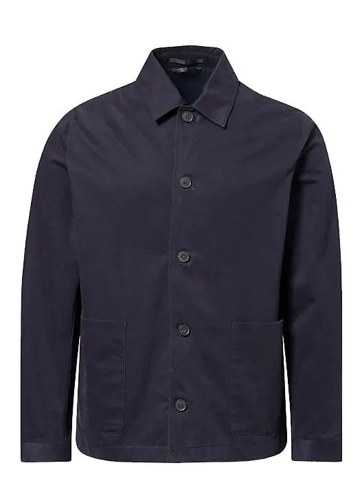 Sunspel Drill Chore Cotton Jacket - Navy